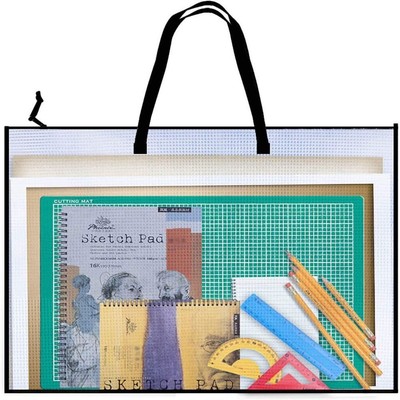 with Zipper and Handle Posters Storage Bag Mesh Folder Organizers | eBay