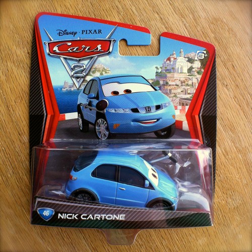 Disney PIXAR Cars 2 NICK CARTONE #46 diecast HONDA race reporter Tokyo ...