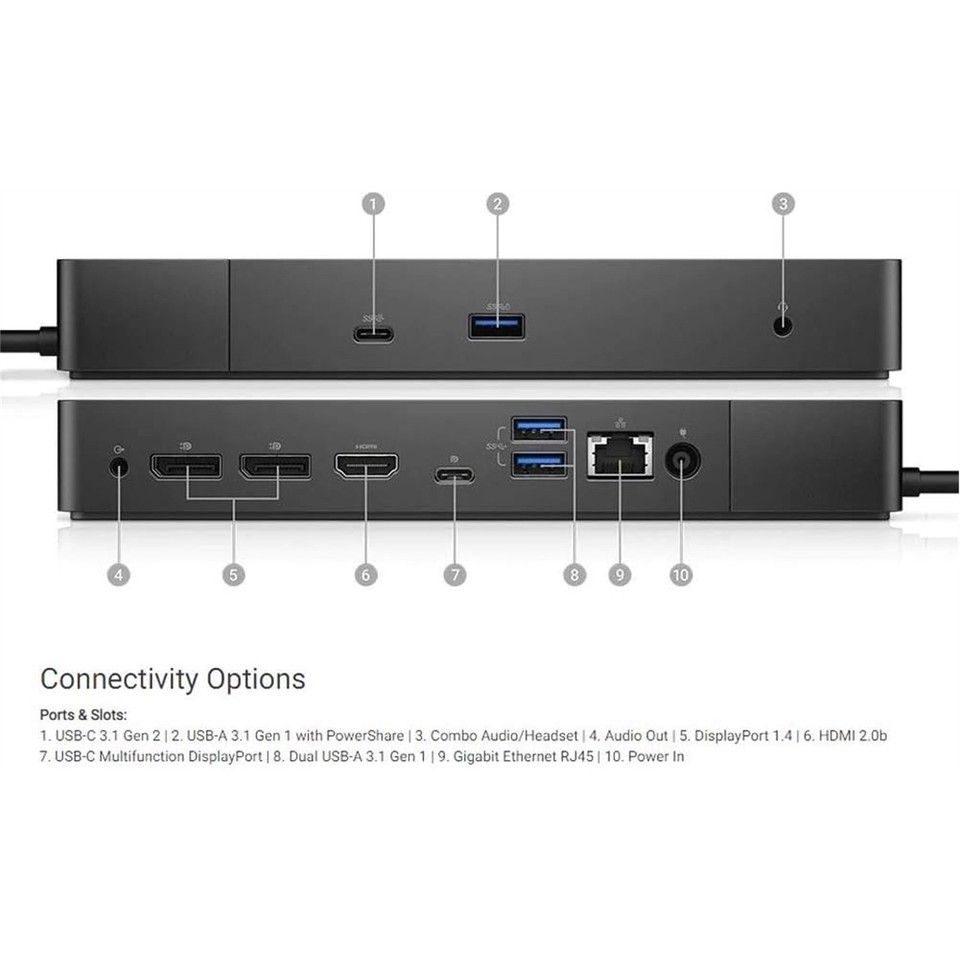 Dell WD19DC 210W PD Docking Station, Black | eBay