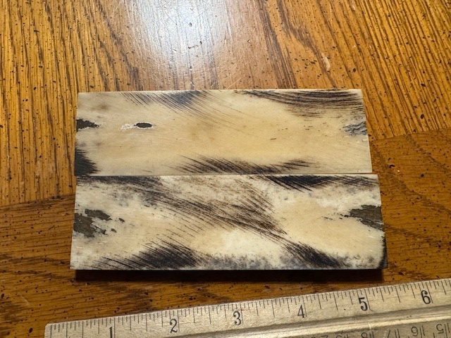 BEAUTIFUL NATURAL COLORED LINED BONE KNIFE HANDLE MATERIAL BLANK SCALES ...