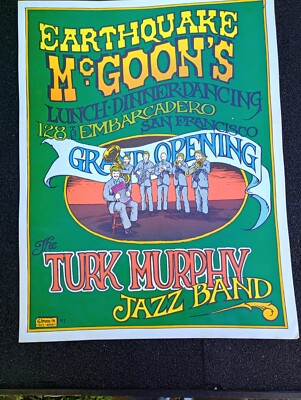 Turk Murphy's Earthquake Mcgoon's Grand Opening Wall Poster 17"x23" Vtg ...