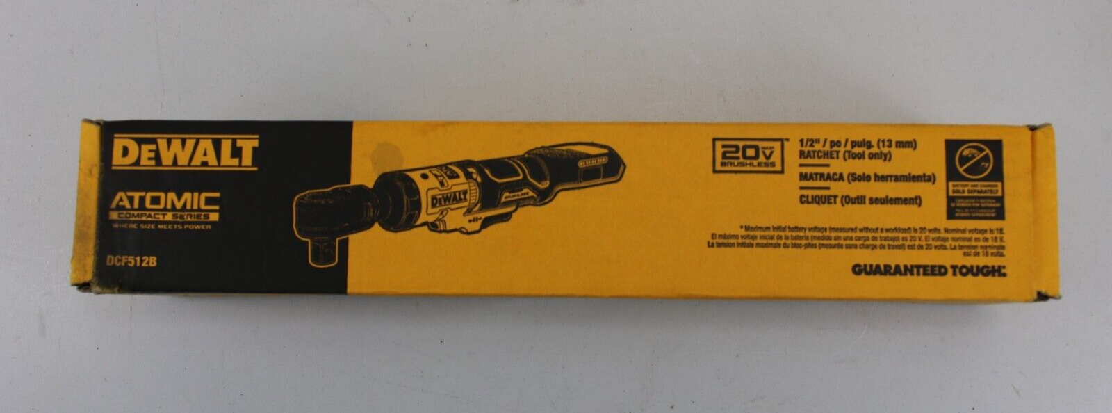 DeWalt DCF512B Atomic 20-Volt MAX Cordless 1/2 in. Ratchet (Tool-Only ...