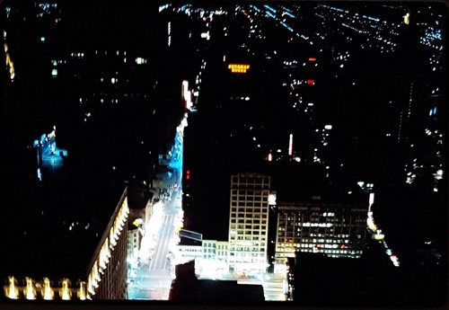 1965 Aerial Skyline Night View Sherman House Chicago Kodachrome 35mm ...