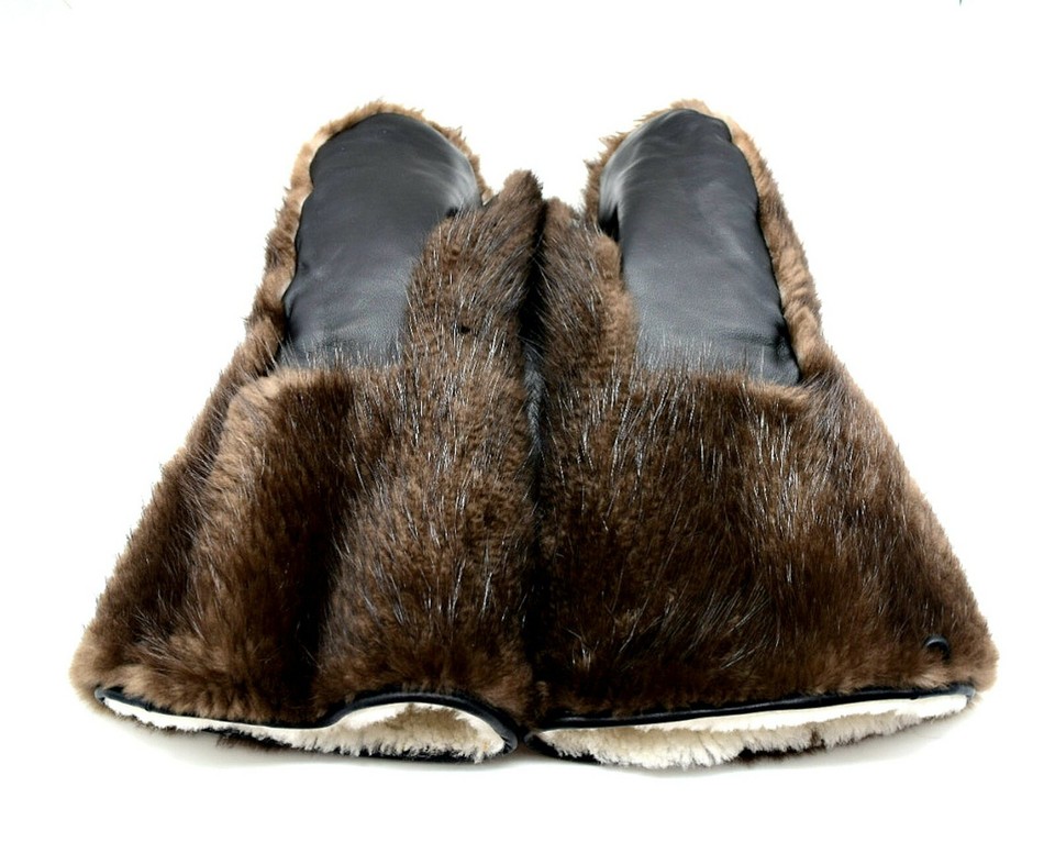 Long winter beaver fur men's mittens | eBay
