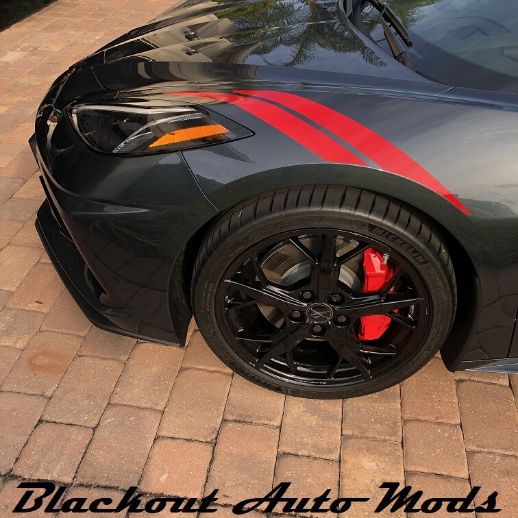 Bright Red Fender Stripes Hash Marks For 2020-2025 C8 Corvette Vinyl ...