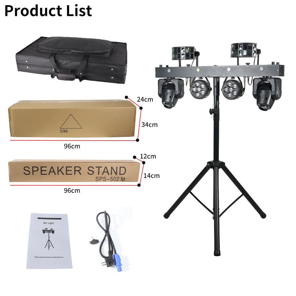 5 in1 LED Moving Head Par Effect Light with Tripod Stand DMX for DJ ...