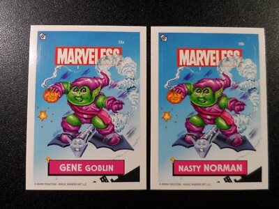 Marvel Spider-Man Green Goblin Willem Dafoe 2 Card Set Garbage Pail ...