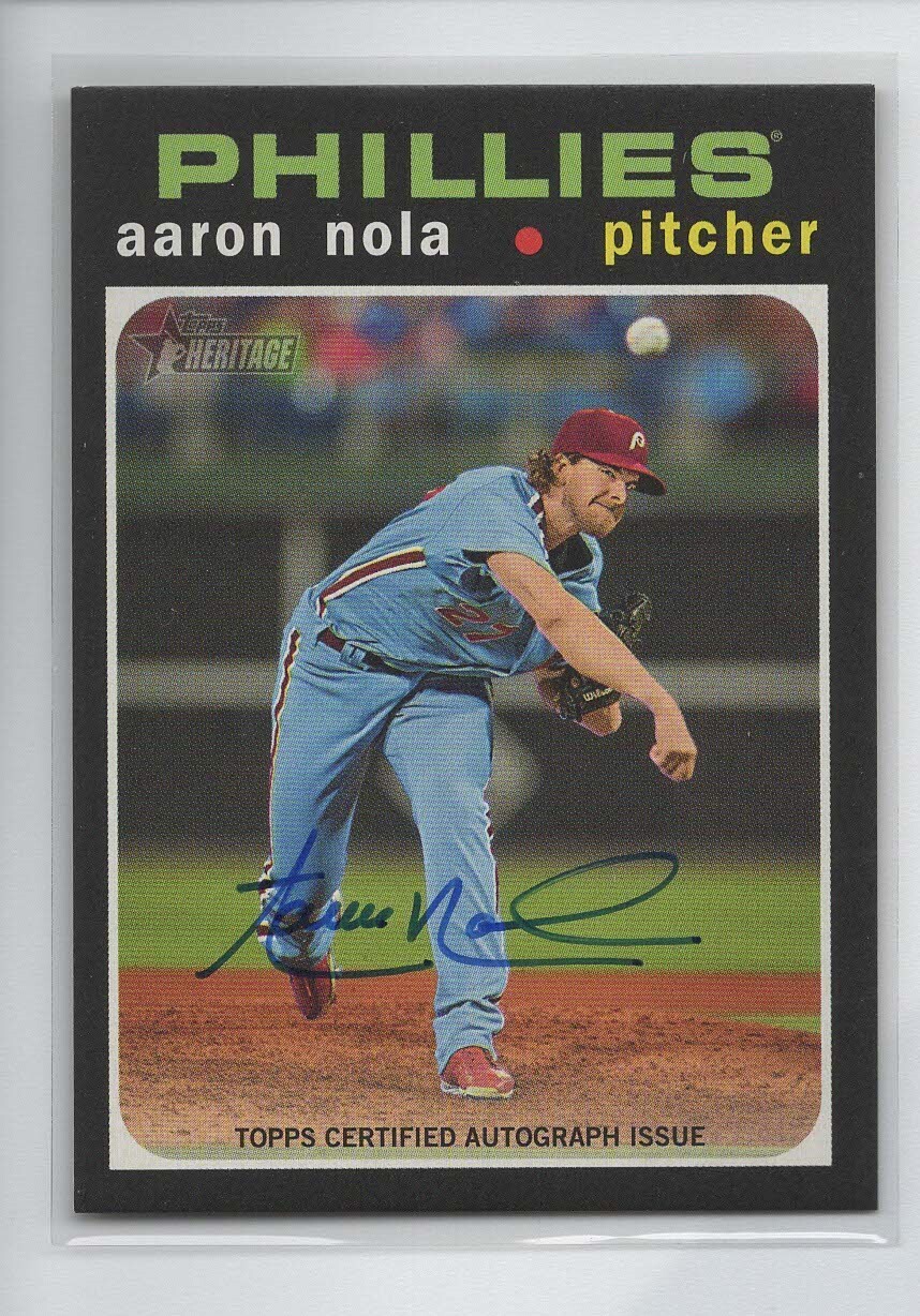 2020 Topps Heritage Blue Autograph *** AARON NOLA #ROA-AN Auto MINT | eBay
