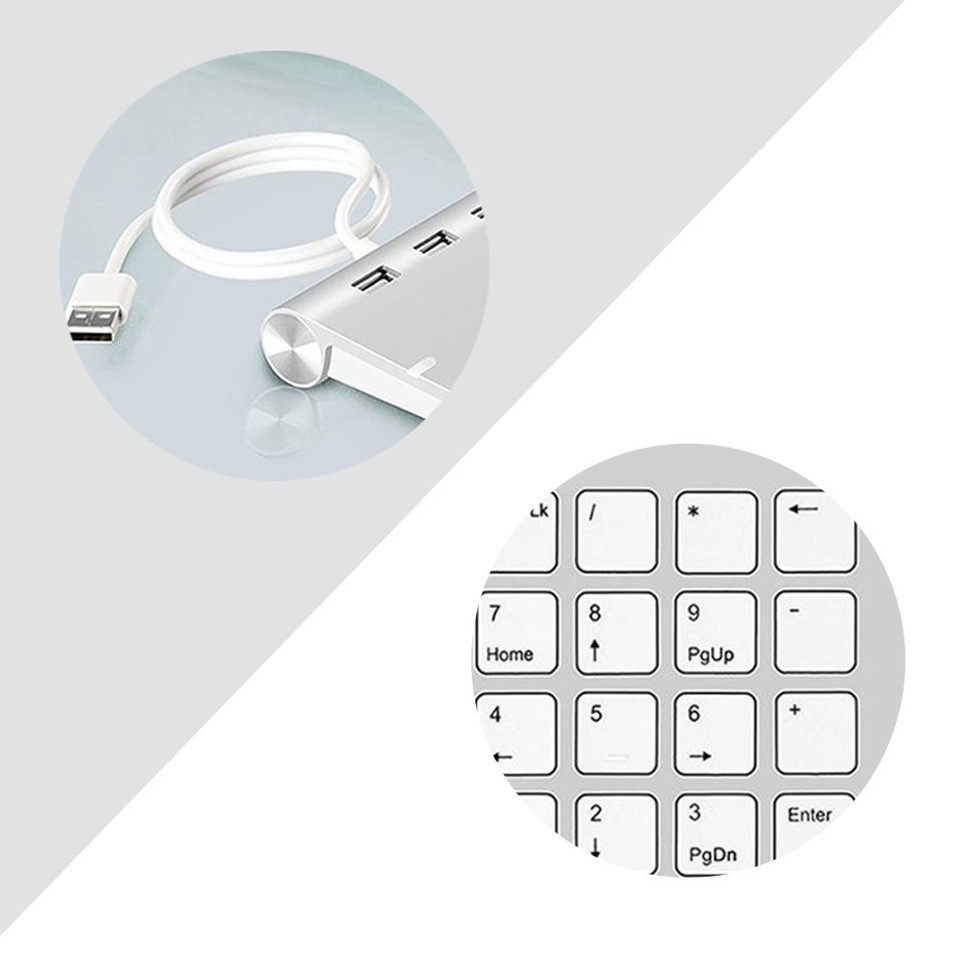 2 PCS Ergonomic Single-handed Mechanical Keyboard Number Pad USB ...