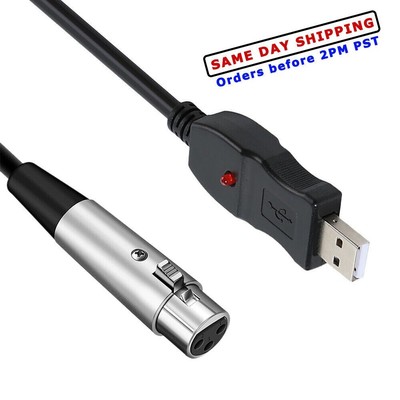 USB Microphone Cable 9FT,USB Male to XLR Female Mic Link Converter ...