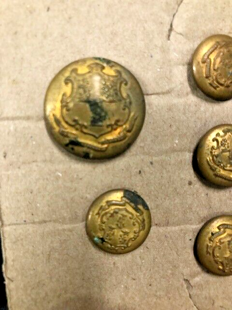 5 Antique CONNECTICUT State Seal BRASS COAT Buttons Scoville made in ...