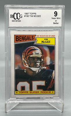 1987 TOPPS #190 TIM McGEE BCCG 9 ROOKIE RC GRADED NM+ FOOTBALL CARD ...