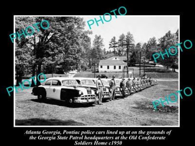 OLD LARGE HISTORIC PHOTO OF ATLANTA GEORGIA POLICE & PATROL CARS LINE ...