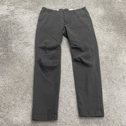 Relwen Soft Chino Jogger Pants Mens 36 Dark Gray Cotton Blend Stretch ...