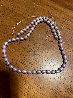 16'' STRAND OF SOFT LAVENDER CULTURED OVAL PEARLS | eBay