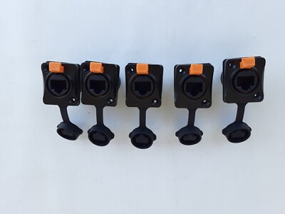 5x EtherCON RJ45 Female Panel Mount Connector | eBay