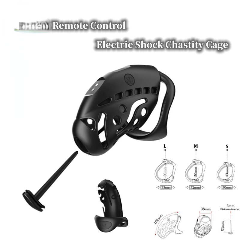 Male Remote Control Bracelet Smart Chastity Cage with 3 Rings Slave ...