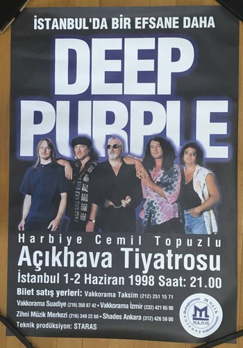 DEEP PURPLE 1998 Istanbul Poster Made in Turkey 68cm x 98cm | eBay UK