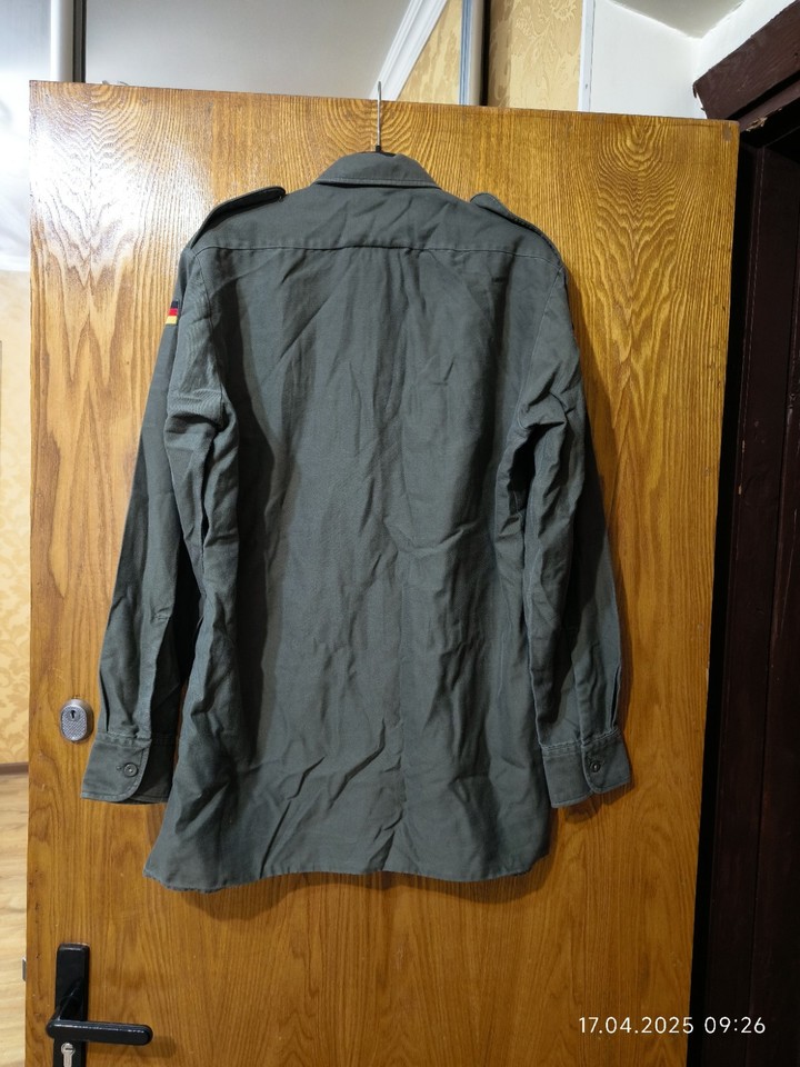 Vintage German Military Field Shirt Men’s Long Sleeve Green Rare Sz 37/ ...