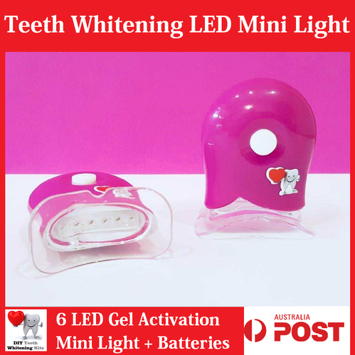 Pink Teeth Whitening Gel Activation 6 LED Mini Light + Mouth Tray ...