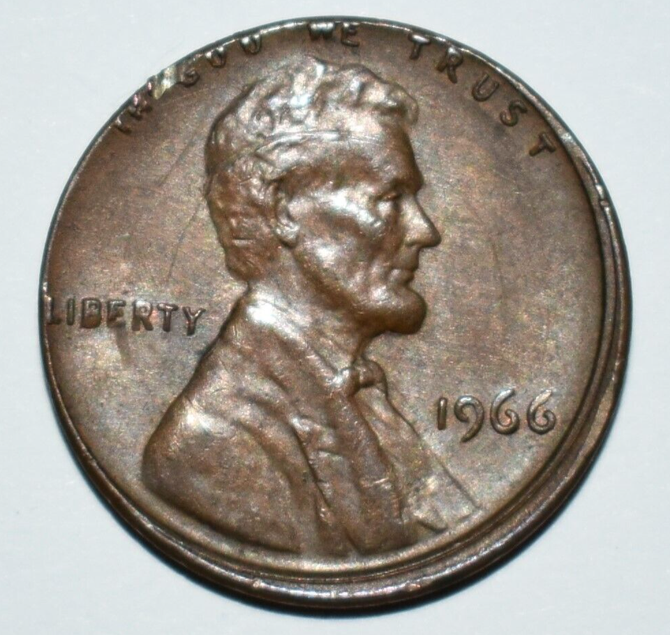 1966 Penny Muti Error Rare Wounded Forehead, Broad Strike, Collar Thick ...