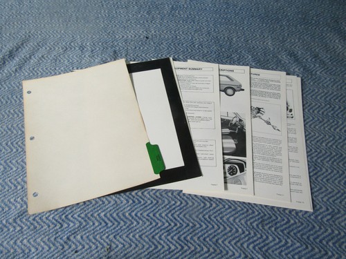 331978 FORD FIESTA CAR FACTS BOOK DEALER ALBUM SALESMANS BROCHURE ...