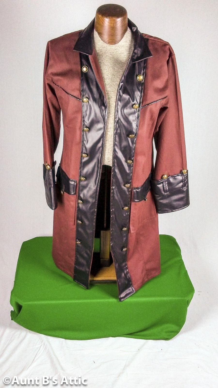 Pirate Coat 18th Century Brown & Black Colonial Steampunk Style Costume ...