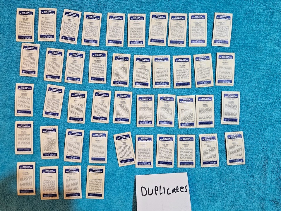 Full set 50/50 British Butterflies+44 extra-empty Card Book-Brooke Bond ...