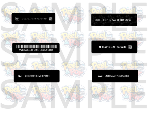 Vin Label Replacement Sticker Tire Pressure Replica All Makes and Model ...