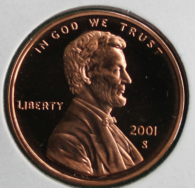 2001 S Proof Lincoln Memorial One Cent Penny Gem Coin US San Francisco ...