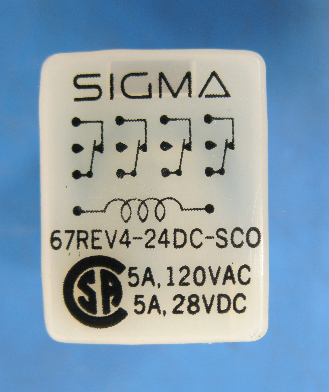Lot of 6 SIGMA RELAYS 67REV4-24DC-SCO, 5A 28VDC / 120VAC, NSN: 5945-01 ...
