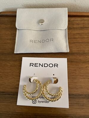 Curateur Rachel Zoe Rendor Yellow Gold Double Hoop 1 inch Victoria ...