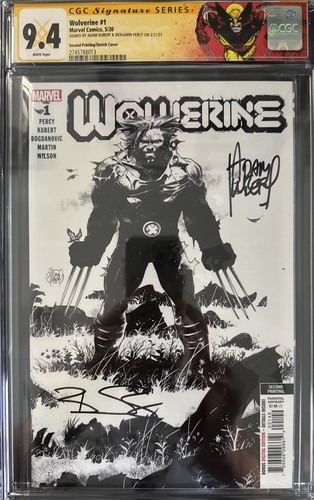 WOLVERINE #1 2nd Print 1:25 B&W Sketch CGC SS 9.6 Signed Adam Kubert ...