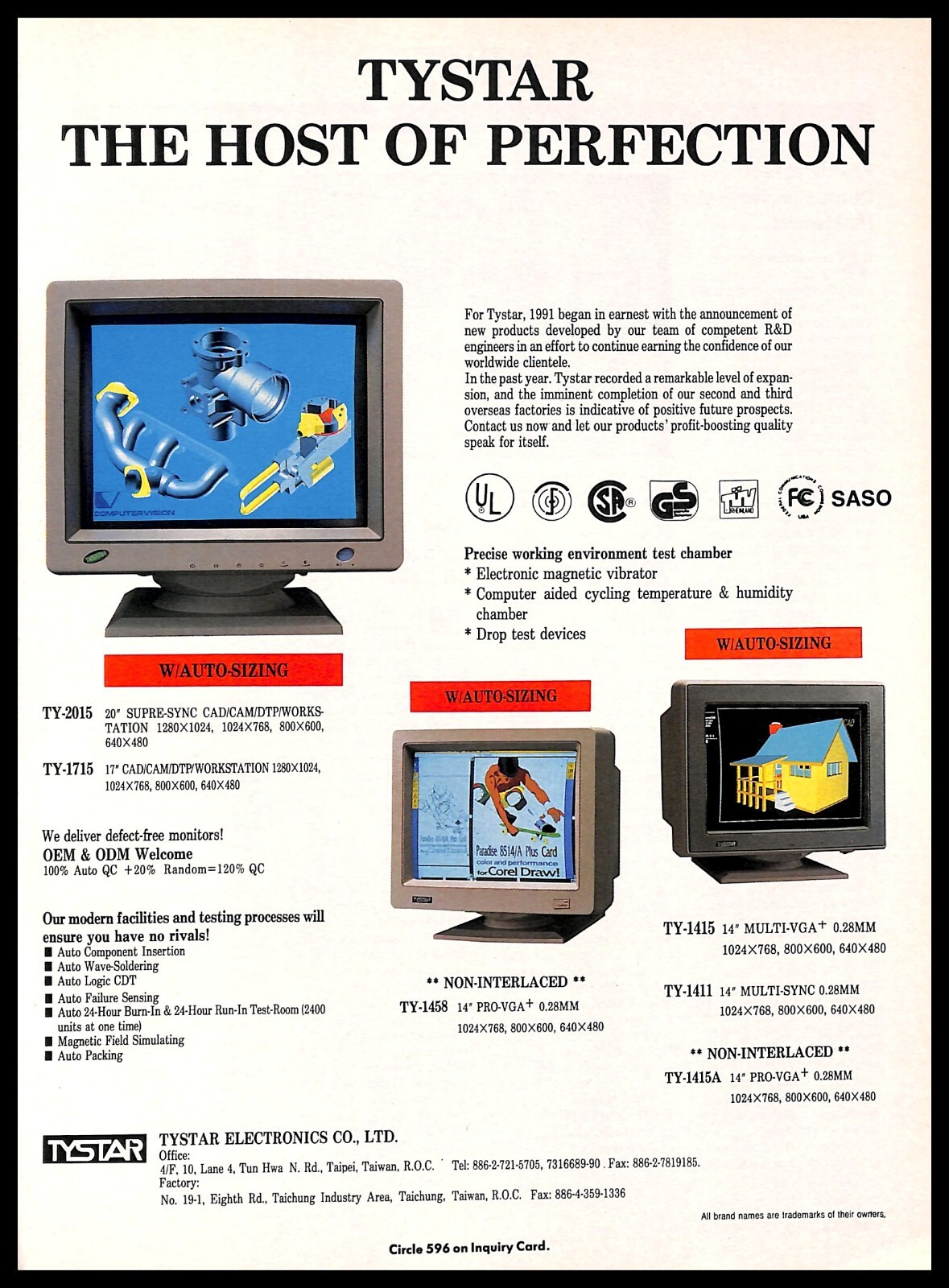 1991 Tystar Electronics Monitors PRINT AD Retro Computers PC Screen | eBay
