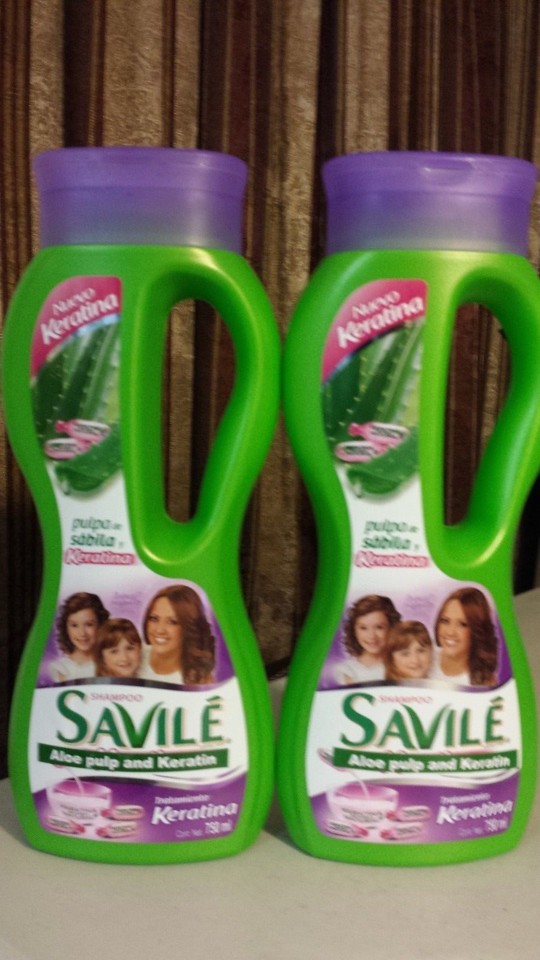 2 SHAMPOO SAVILE ALOE PULP AND KERATIN (PACK OF 2) 750 ML EACH ALL HAIR ...