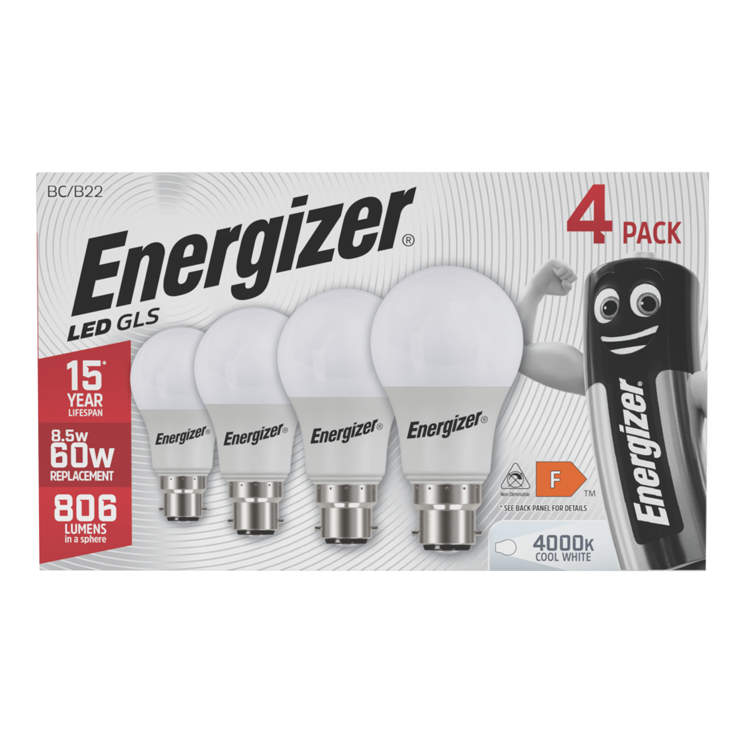 LED 60W Bulb B22 Bayonet GLS Lamp Light Bulbs Cool White 4-20 Pack by ...