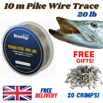 Pike Rigs Wire Trace - 20 lb with free crimps! Make your own trace ...