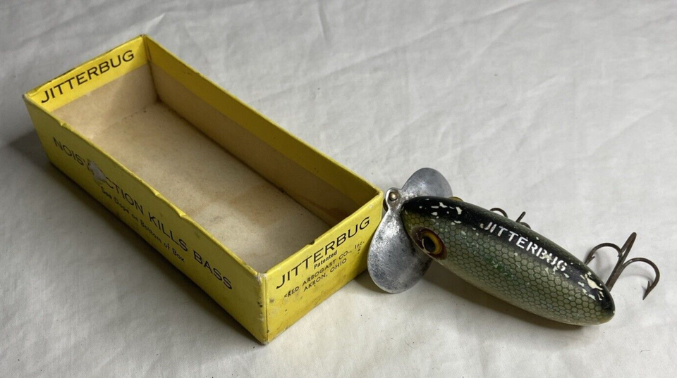 Vintage FRED ARBOGAST JITTERBUG LURE BAIT vintage fishing Green/ Blue ...