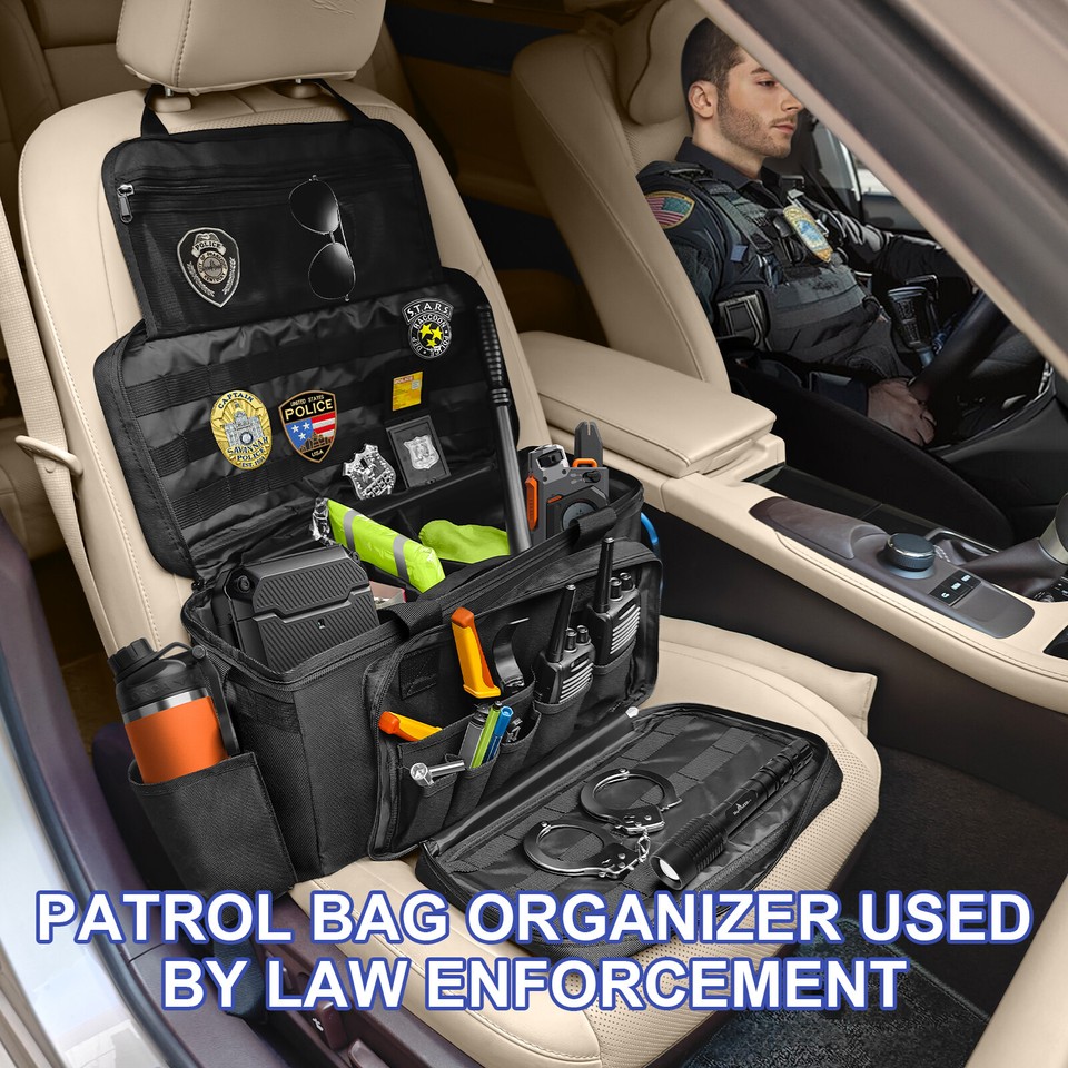 Patrol Bag Law Enforcement Police Duty Car Front Seat Storage with ...