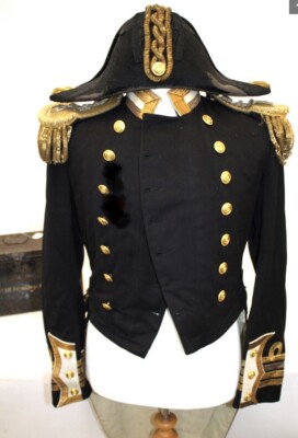 WW1 Named Royal Navy Captains full dress uniform Bicorn, tailcoat ...