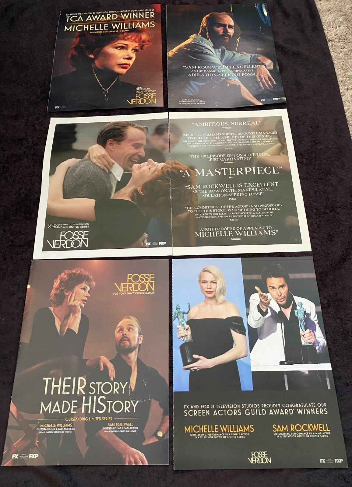 FOSSE VERDON five Emmy ads with Sam Rockwell, Michelle Williams as Gwen ...