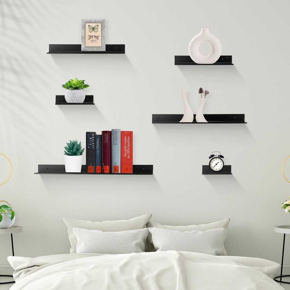 Small Adhesive Floating Shelves Mini Metal Shelf Decor Display Wall ...