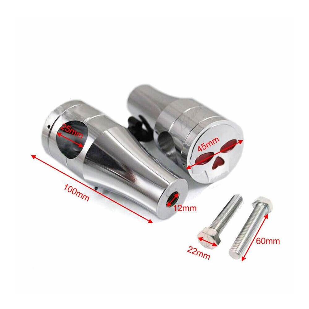 Handle Bar Risers Aluminum Handlebar Clamp Chrome For Yamaha BWS X 125 ...