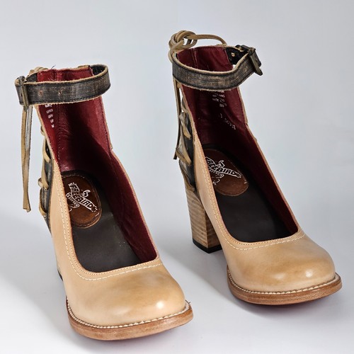 FREEBIRD By Steve Raeanne Ankle Leather Mary Jane Boots Strap Heels ...