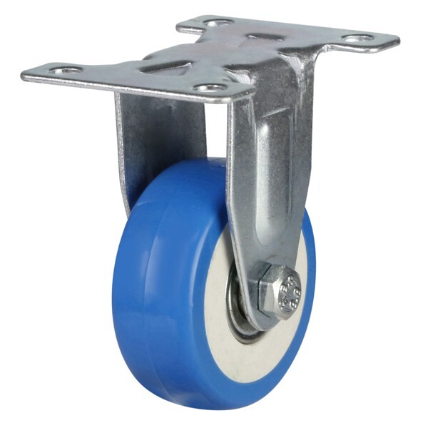 50mm castors Set heavy duty caster set braked and swivel blue Poly | eBay
