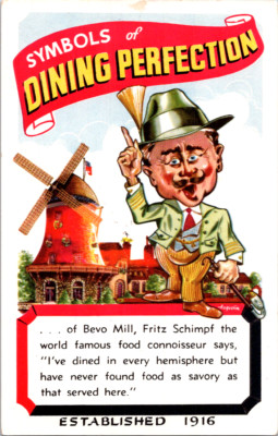Vintage Postcard Bevo Mill St Louis Missouri Cartoon Dining ...