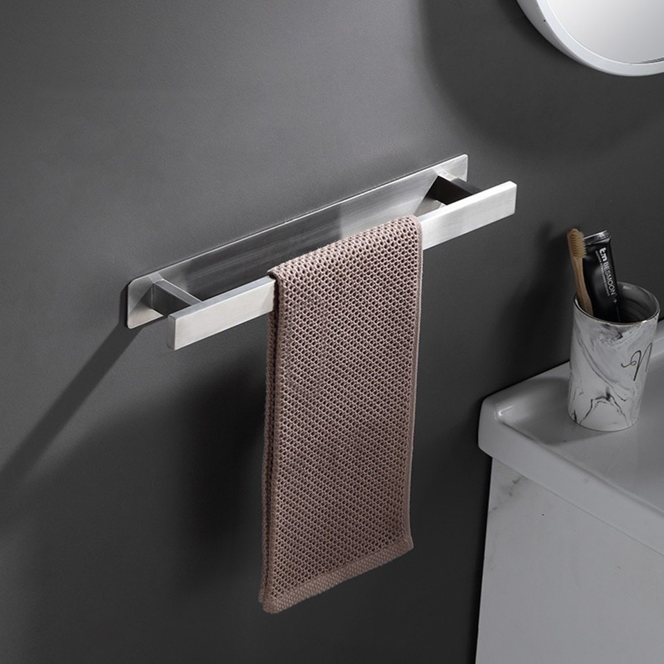 No Punch Towel Rack Towel Holder Stainless Steel Towel Bar for Bathroom ...