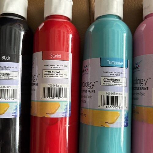 RichArt Acryology Premium Acrylic Paint Lot of -8 Colors New Each 6 fl ...