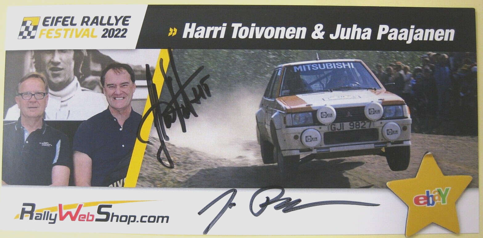 Orig. Rallye Doppel Autogramm Karte Harri Toivonen + Juha Paajanen ...