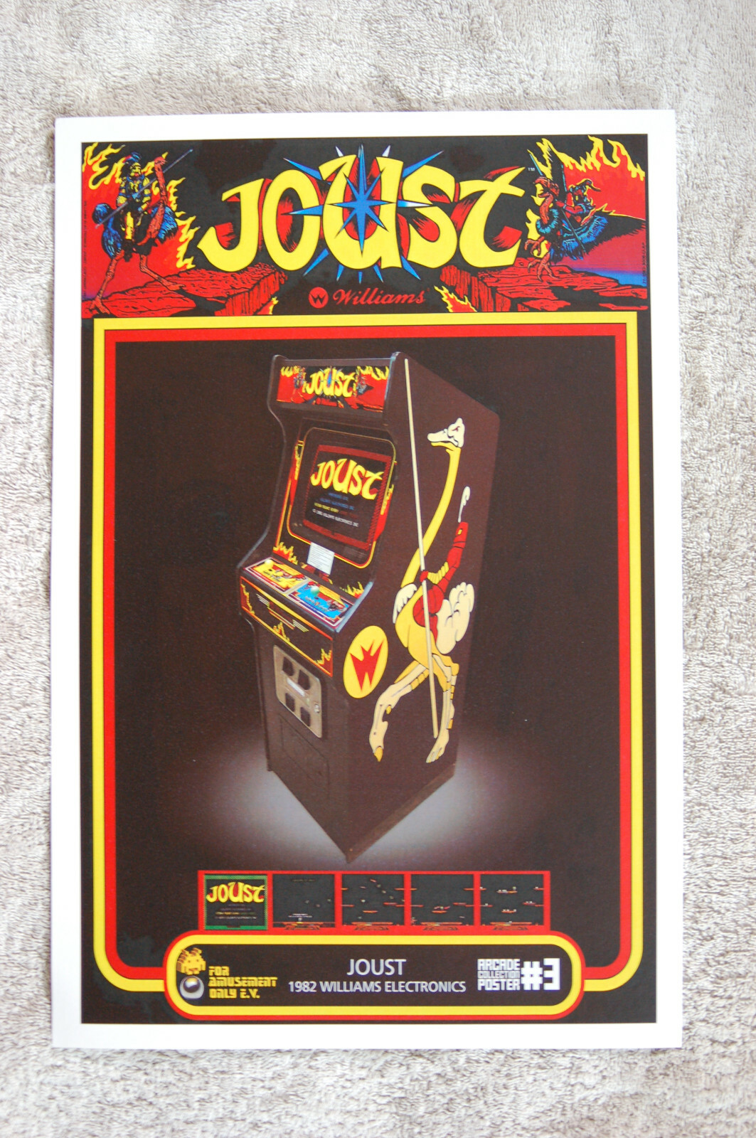 Joust Arcade Video Game promotional poster #2 1980s | eBay